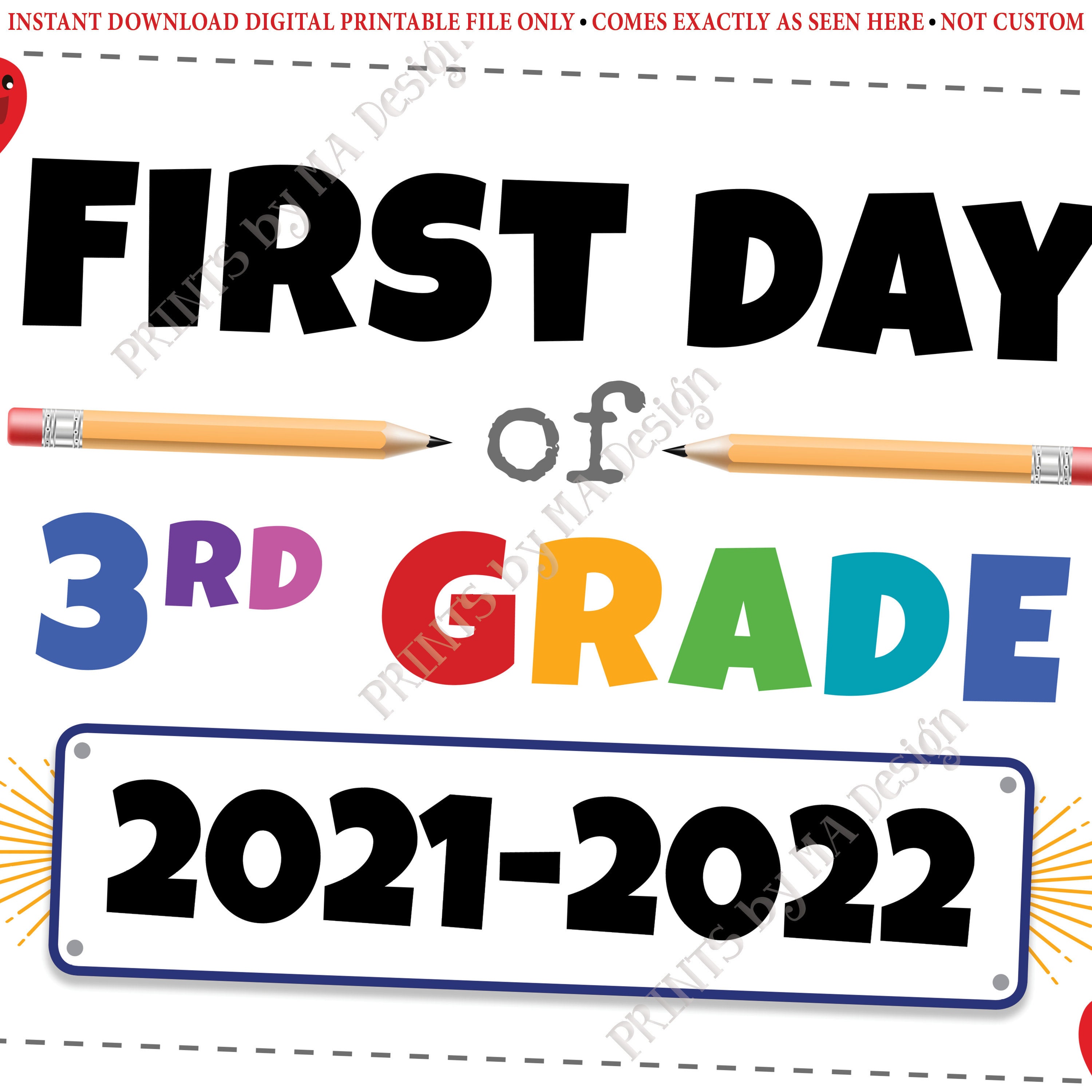 First Day Of School Sign Third Grader Starting 3rd Grade 2021 2022