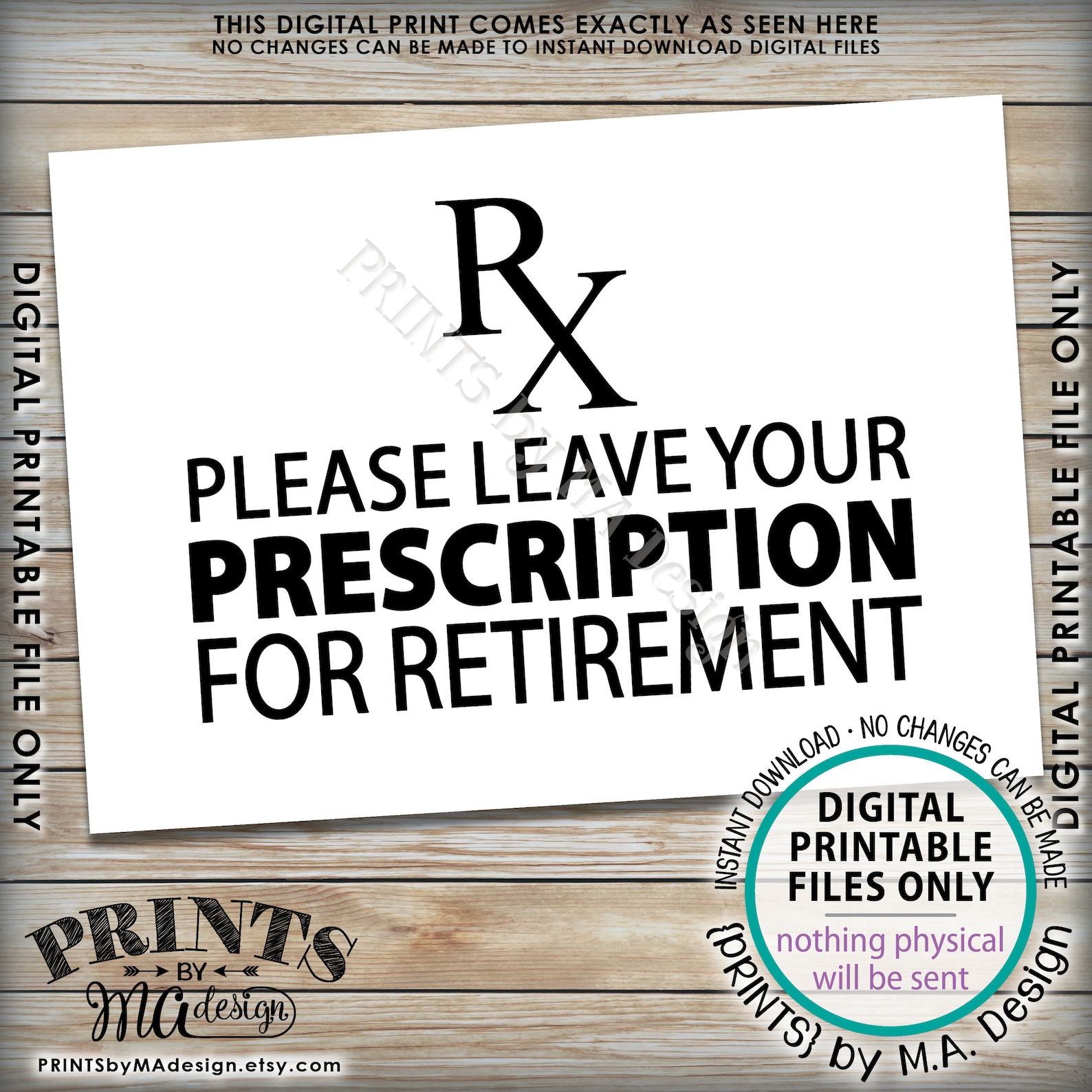 Please Leave Your Prescription for Retirement RX Doctor Medical Nurse ...