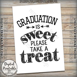 Graduation Party Decoration, Graduation is Sweet Please Take a Treat ...
