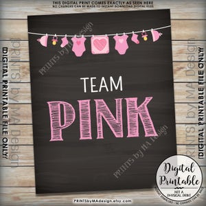 Gender Reveal Signs, Team Pink and Team Blue, Gender Reveal Teams, Pink ...