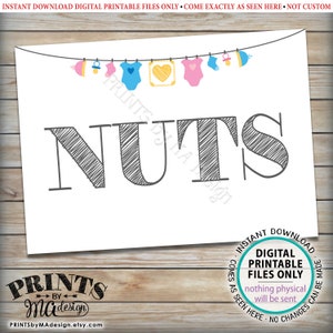 Nuts and No Nuts Signs, Food Allergy Baby Shower Sign, Nut Free Zone ...