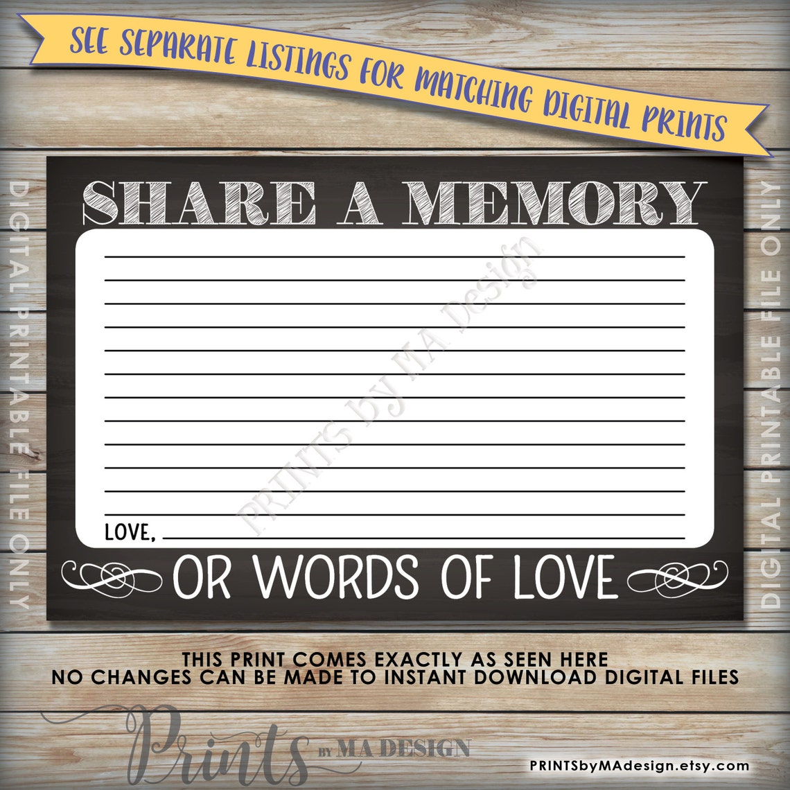 Please Share a Memory Sign Leave a Memory Share Memories | Etsy