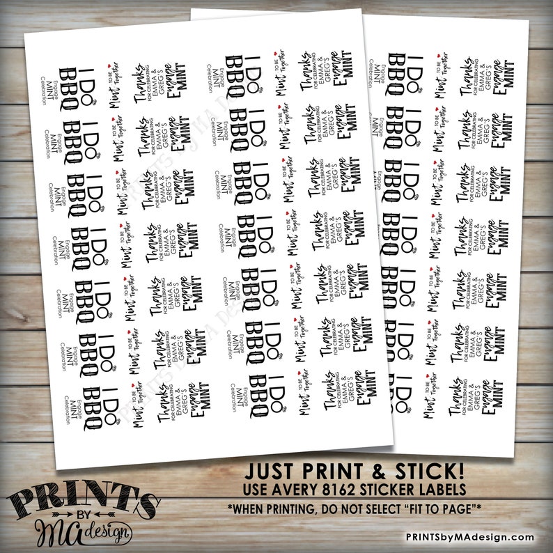 I Do BBQ Engagement Tic Tac Labels, Custom Engagement Party Candy ...