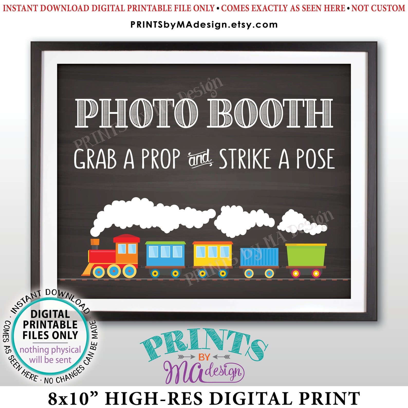 Train Birthday Photobooth Sign Photobooth Station Selfie - Etsy