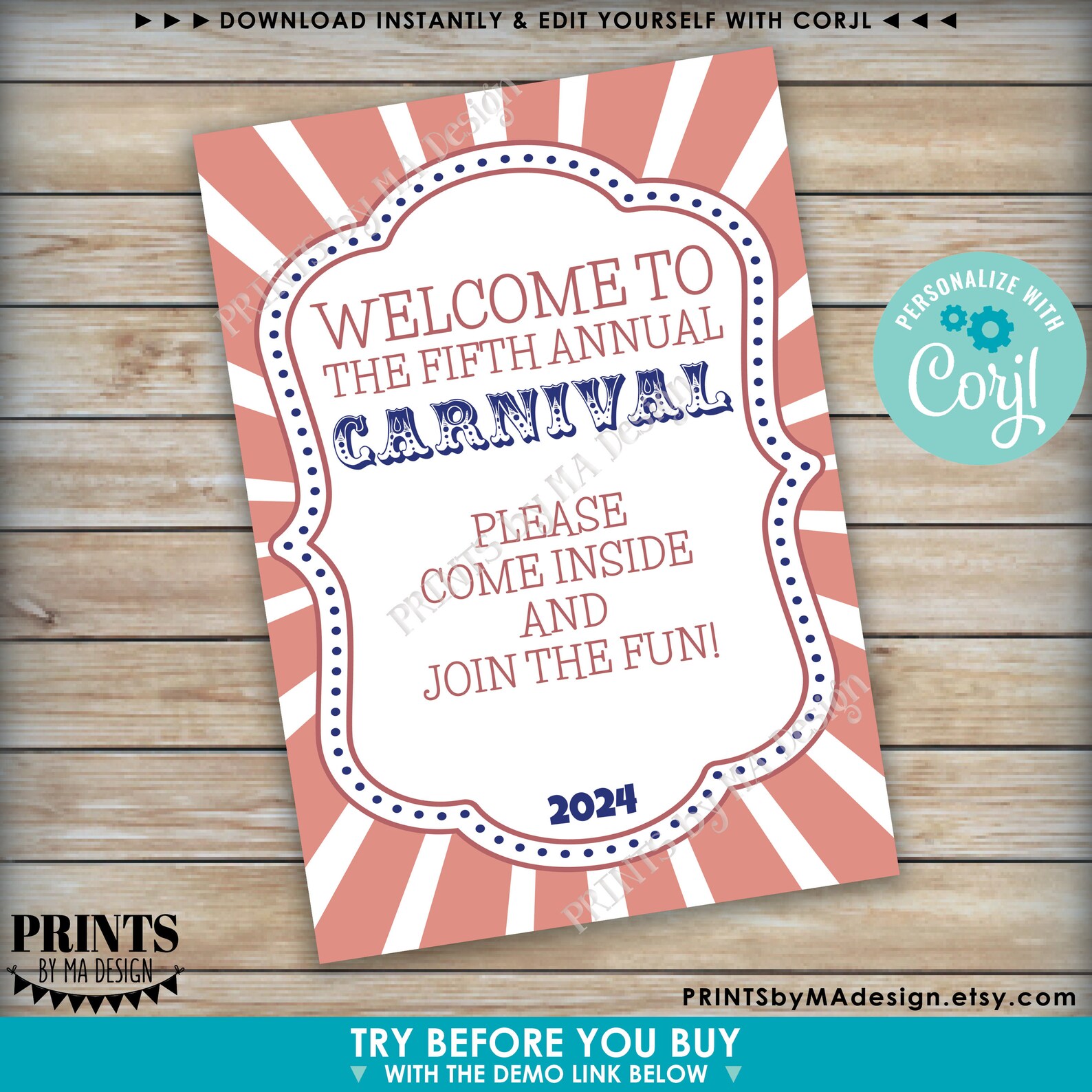 Custom Carnival Sign, Carnival Theme Party Sign, Circus Birthday Party ...