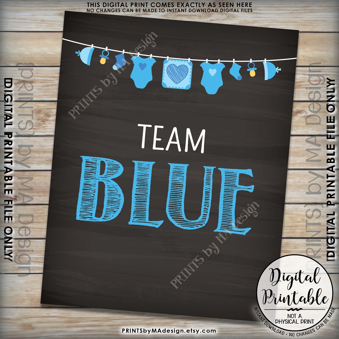Gender Reveal Signs Team Pink and Team Blue Gender Reveal - Etsy