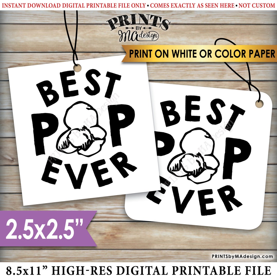 Best Pop Ever Popcorn Tags, Father's Day Gift Cards, Popcorn Favors ...
