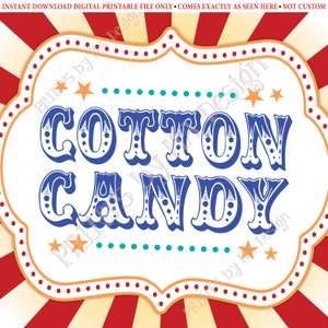 Carnival Cotton Candy Sign, Circus Cotton Candy Station, Carnival Theme ...