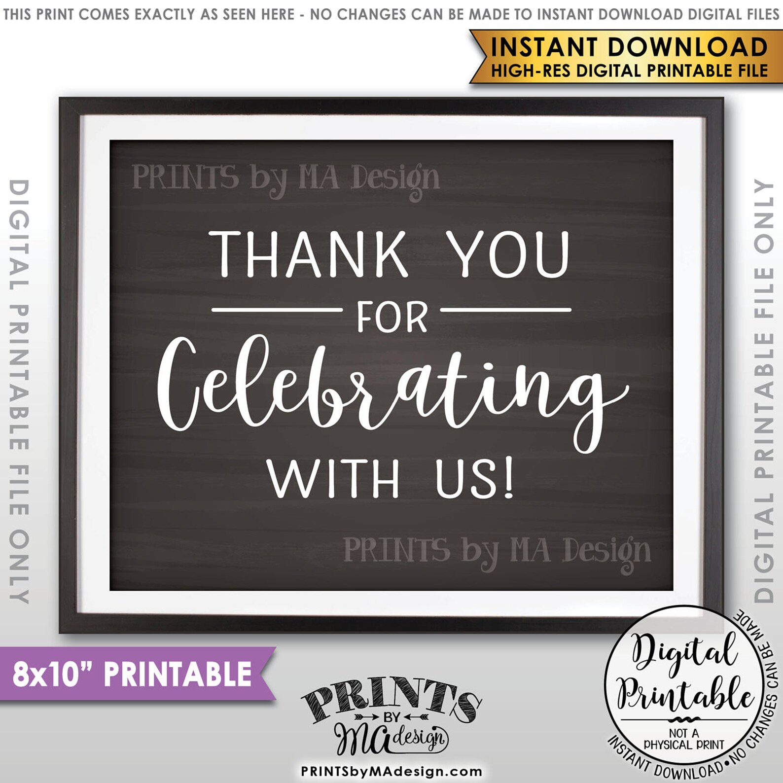 Thank You for Celebrating With Us Sign Wedding Sign - Etsy