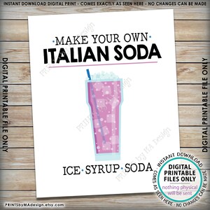 Italian Soda Sign, Make Your Own Italian Soda Bar Sign, Graduation ...