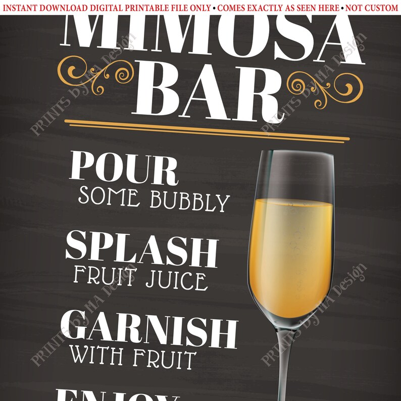 Mimosa Bar Sign Make Your Own Mimosa Sign PRINTABLE 8x10 - Etsy