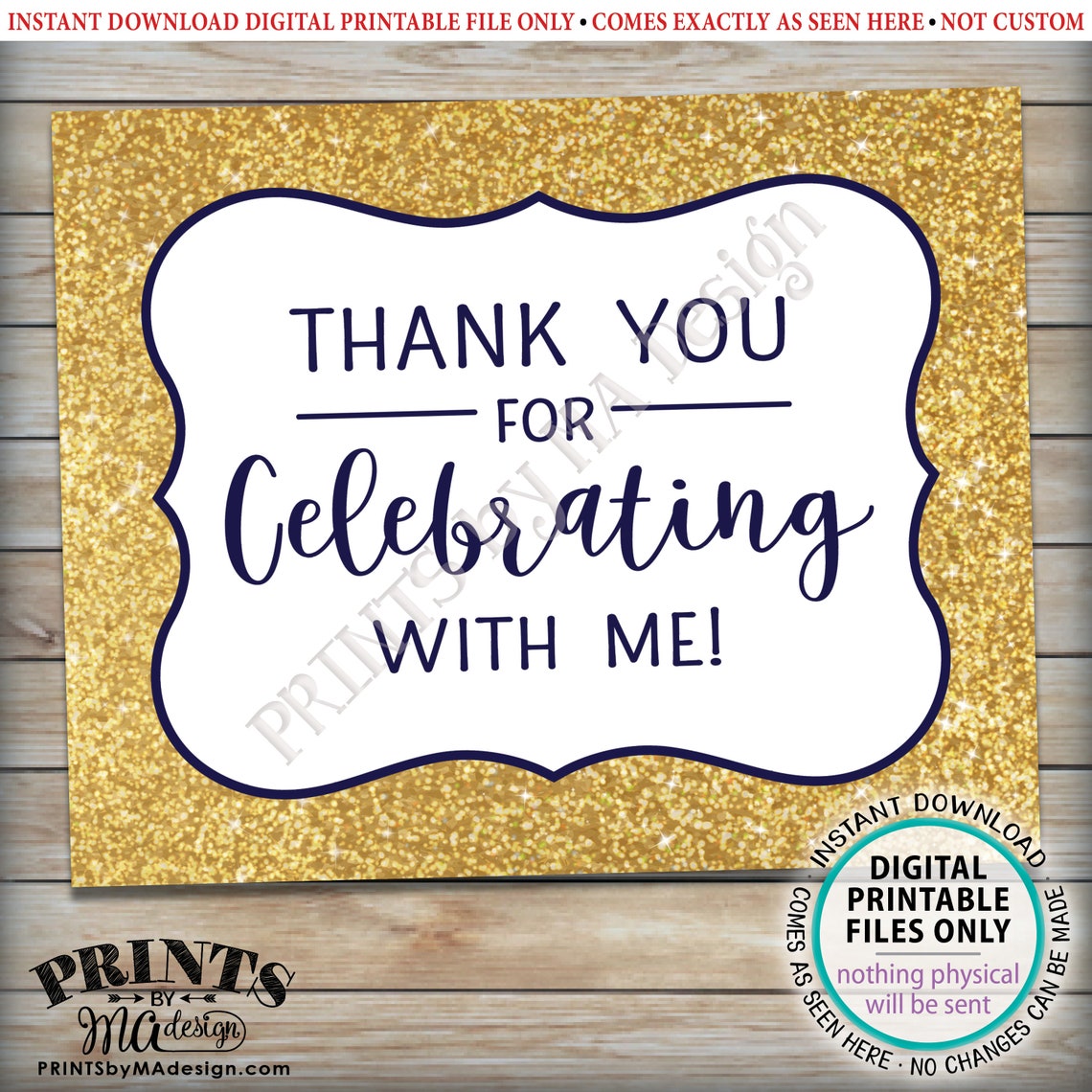 Thank You for Celebrating With Me Sign Birthday Graduation - Etsy