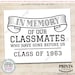 Class of 1963 Reunion Memorial, in Memory of the Classmates Who Have ...