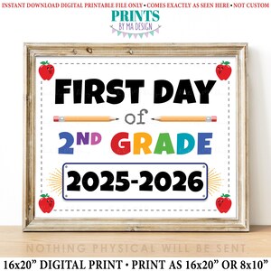 First Day of School Sign, Second Grader, Starting 2nd Grade, 2025-2026 ...