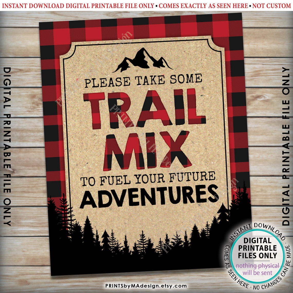 Lumberjack Trail Mix Sign, Please Take Some Trail Mix to Fuel Your ...