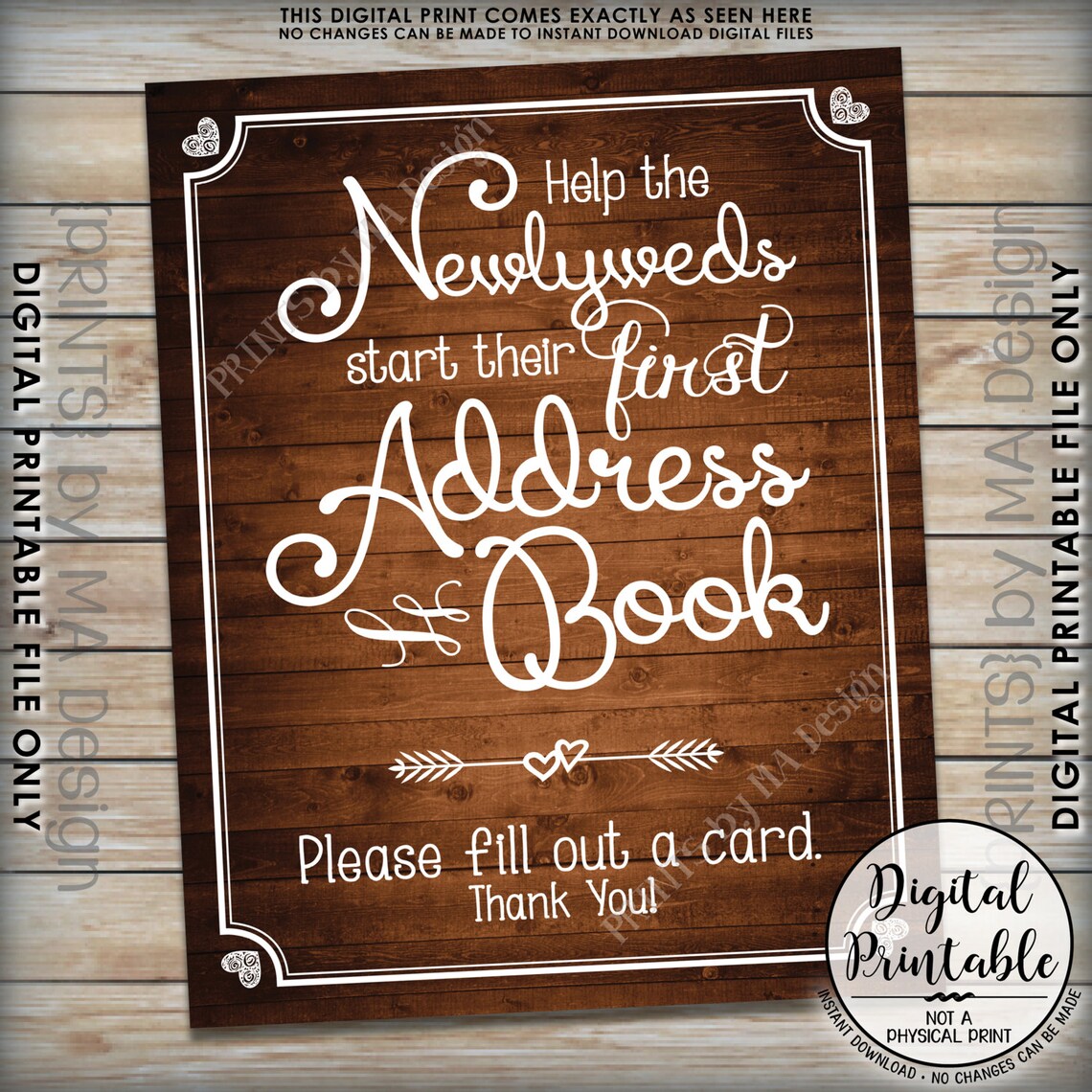 Address Book Wedding Sign, Ask Guests for Their Address, Create Address ...