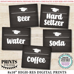 Beverage Station Signs, Graduation Drinks, Beer Hard Seltzer Water Soda ...