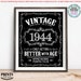1944 Birthday Sign, Vintage Better With Age Poster, Whiskey Theme ...