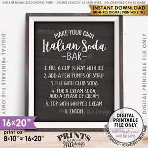 Italian Soda Bar Sign, Make Your Own Italian Soda Bar Sign, Italian ...
