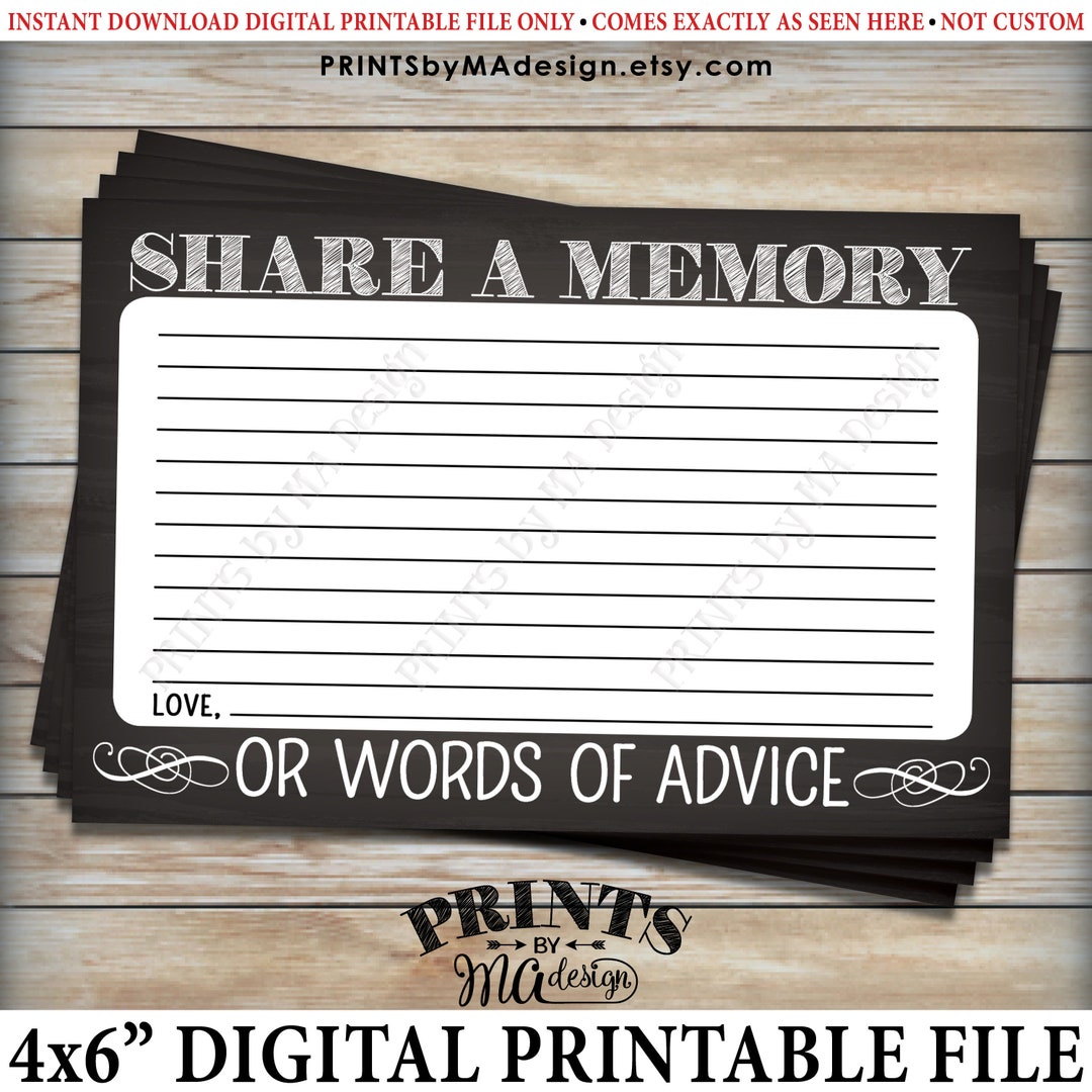 Share a Memory Card, Share Memories or Words of Advice, Graduation ...