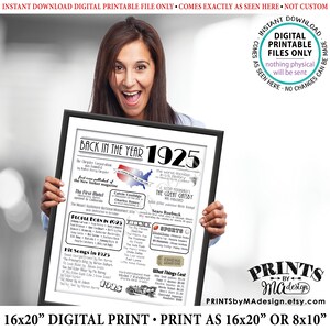 Back in the Year 1925 Poster Board, Flashback to 1925 USA History From ...