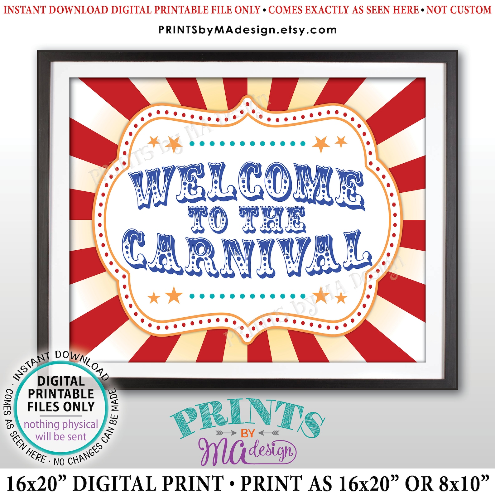 Welcome to the Carnival Sign Carnival Birthday Party | Etsy