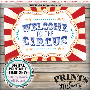 Welcome to the Circus Sign, Circus Theme Party, Festival, Greatest Show ...