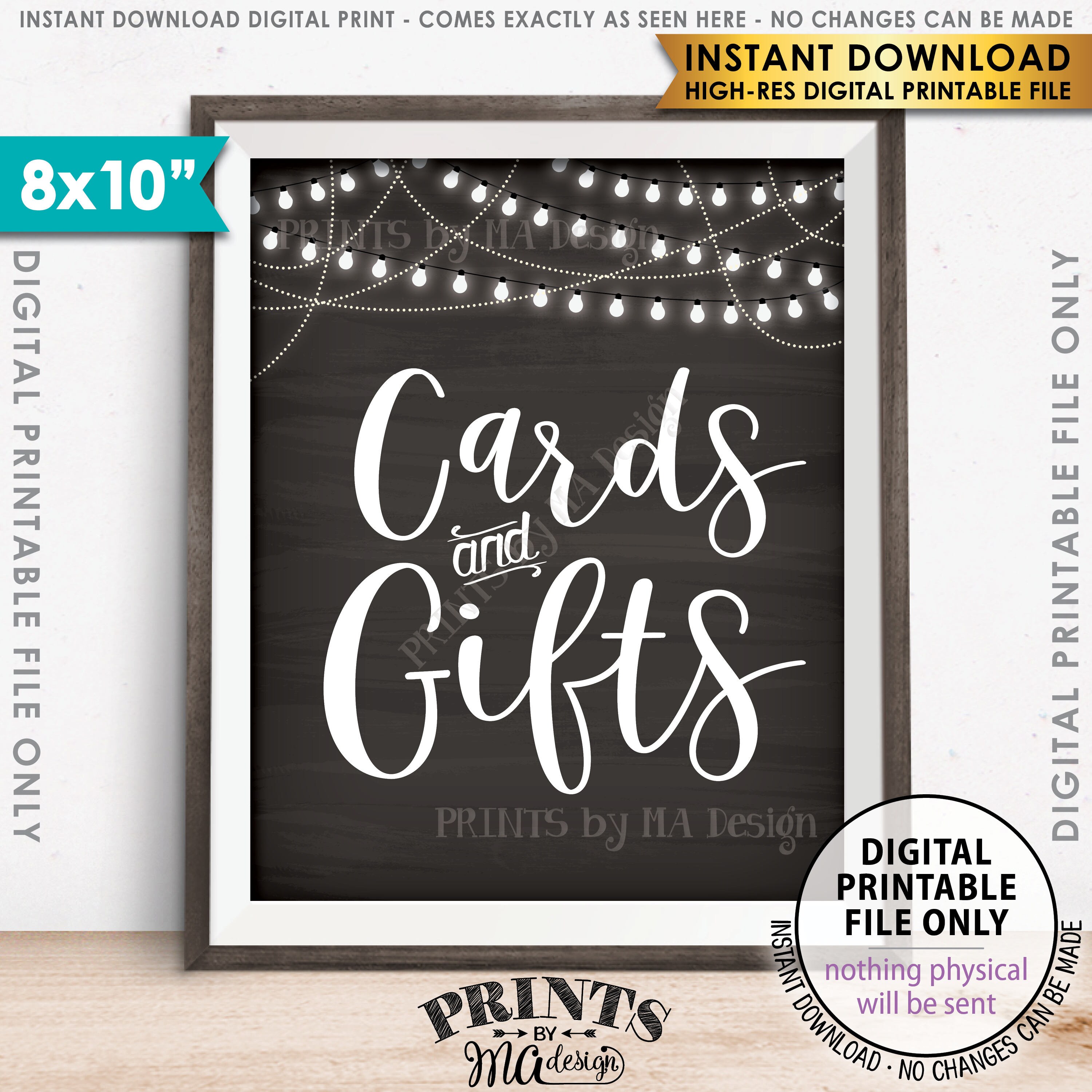 Cards and Gifts Sign, Cards & Gifts Gift Table Sign, Wedding Sign ...