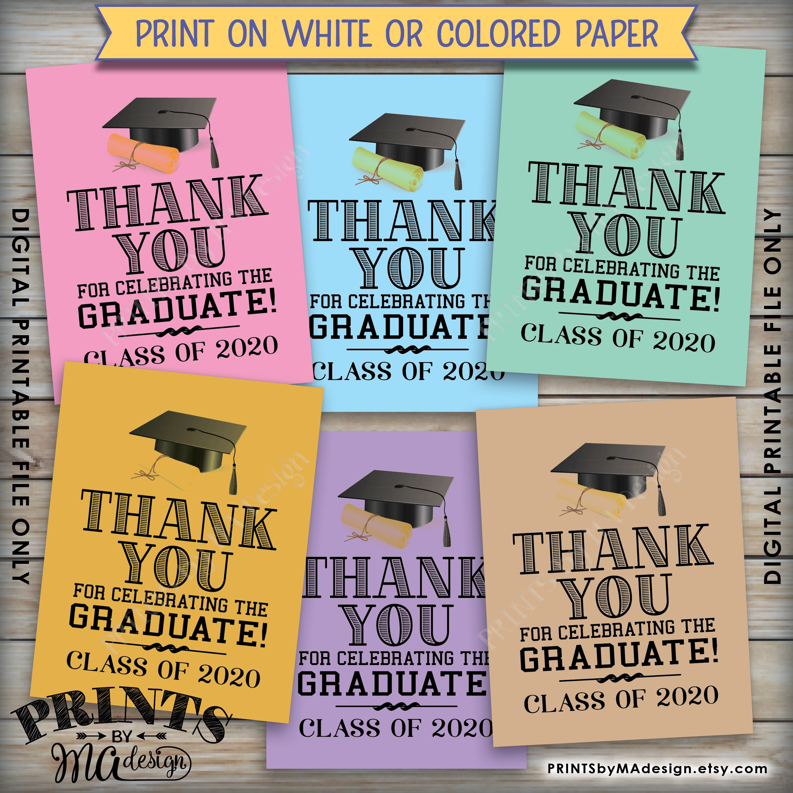 Graduation Tags, Class of 2020 Graduation Party Thank You Favors, Thank ...