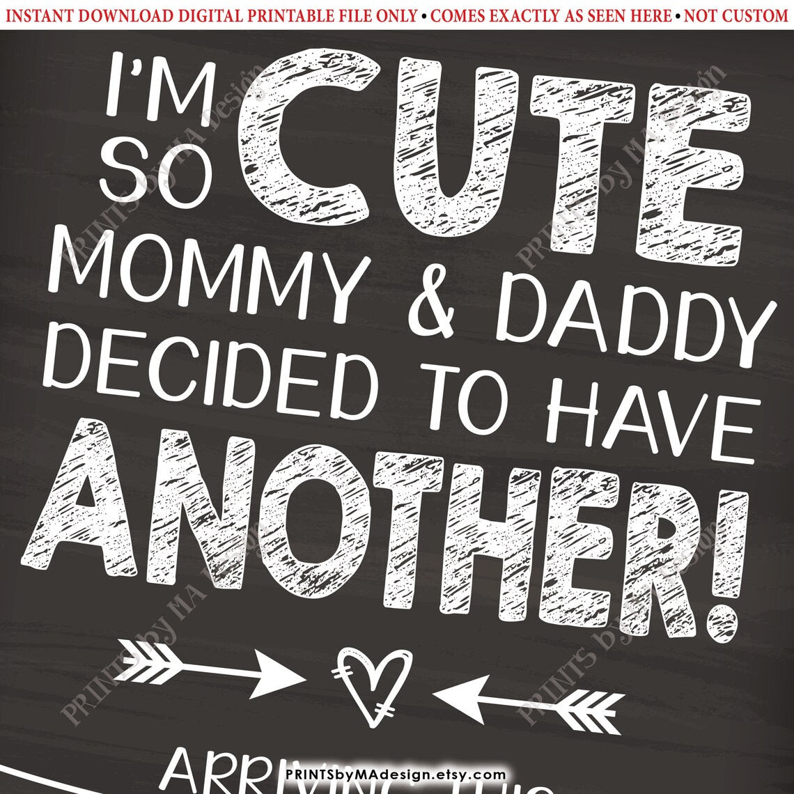 Baby Number 2 Pregnancy Announcement I'm so Cute Mommy & | Etsy