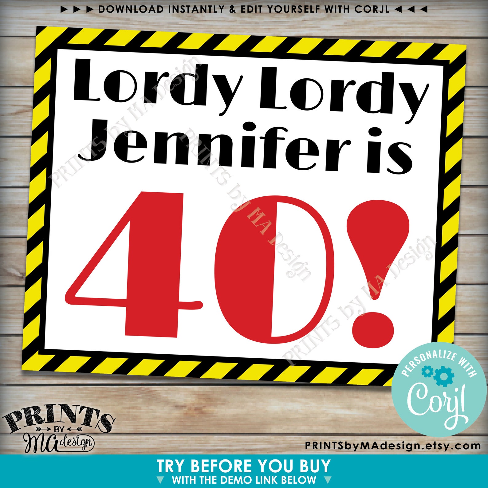 Editable Caution Sign Choose Your Text Custom PRINTABLE - Etsy