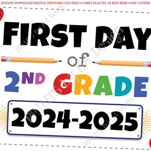First Day of School Sign, Second Grader, Starting 2nd Grade, 2024-2025 ...