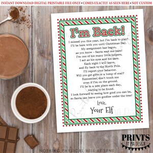 Welcome Back Letter to Kids From Their Christmas Elf, Santa's Elf Hello ...