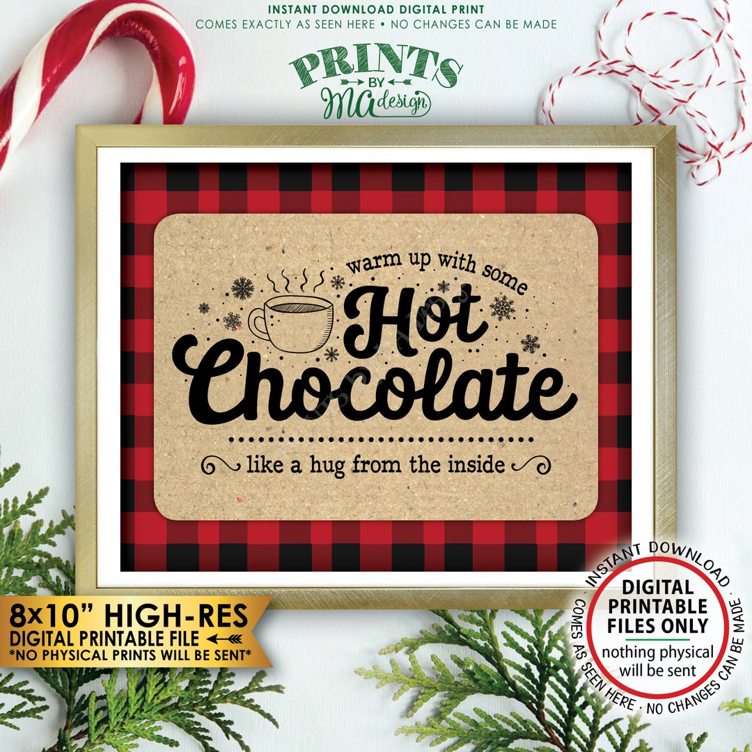 Hot Chocolate Sign, Lumberjack Sign, Warm up With Some Hot Chocolate ...