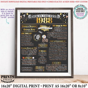 Back in 1988 Poster Board, Flashback to 1988, Remember the Year 1988 ...