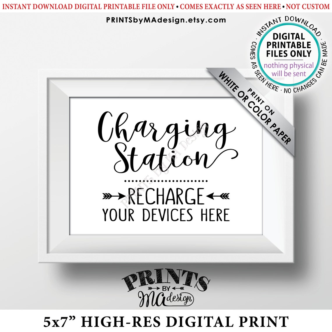 Charging Station Sign, Recharge Your Devices Here, Charge Your Phone ...