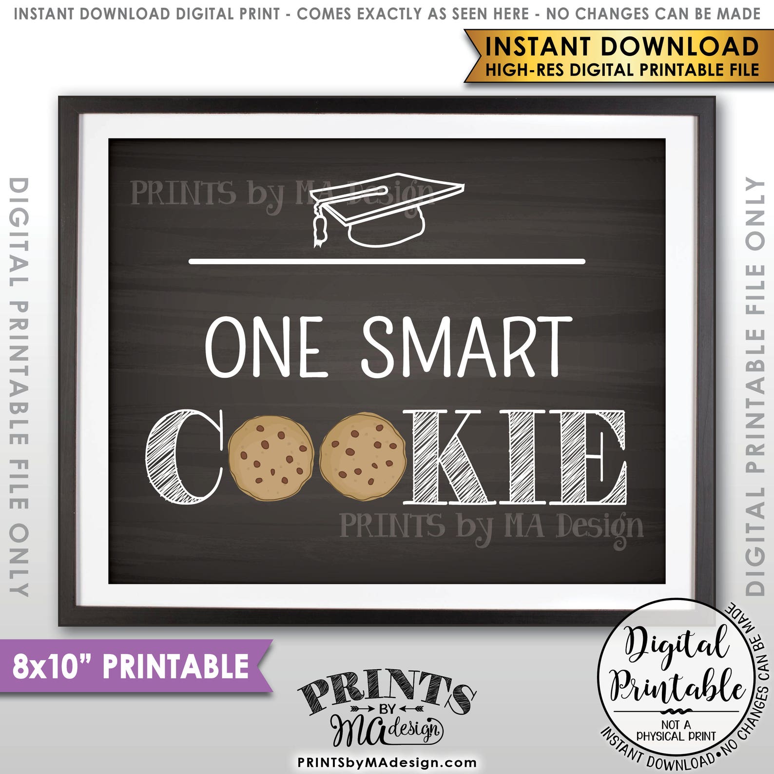 One Smart Cookie Sign Graduation Party Cookies Sweet Treat - Etsy