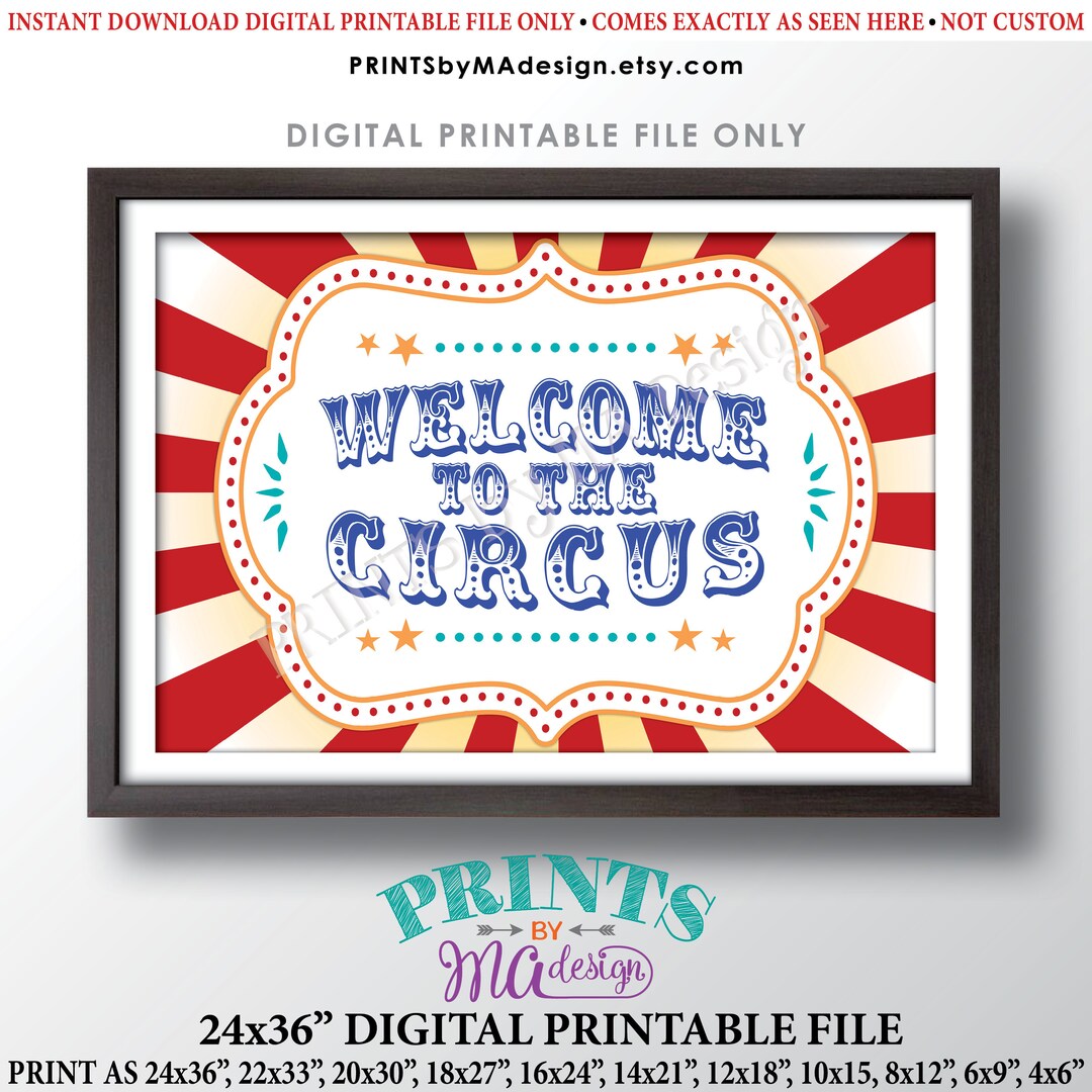 Welcome to the Circus Sign, Circus Theme Party, Greatest Show on Earth ...