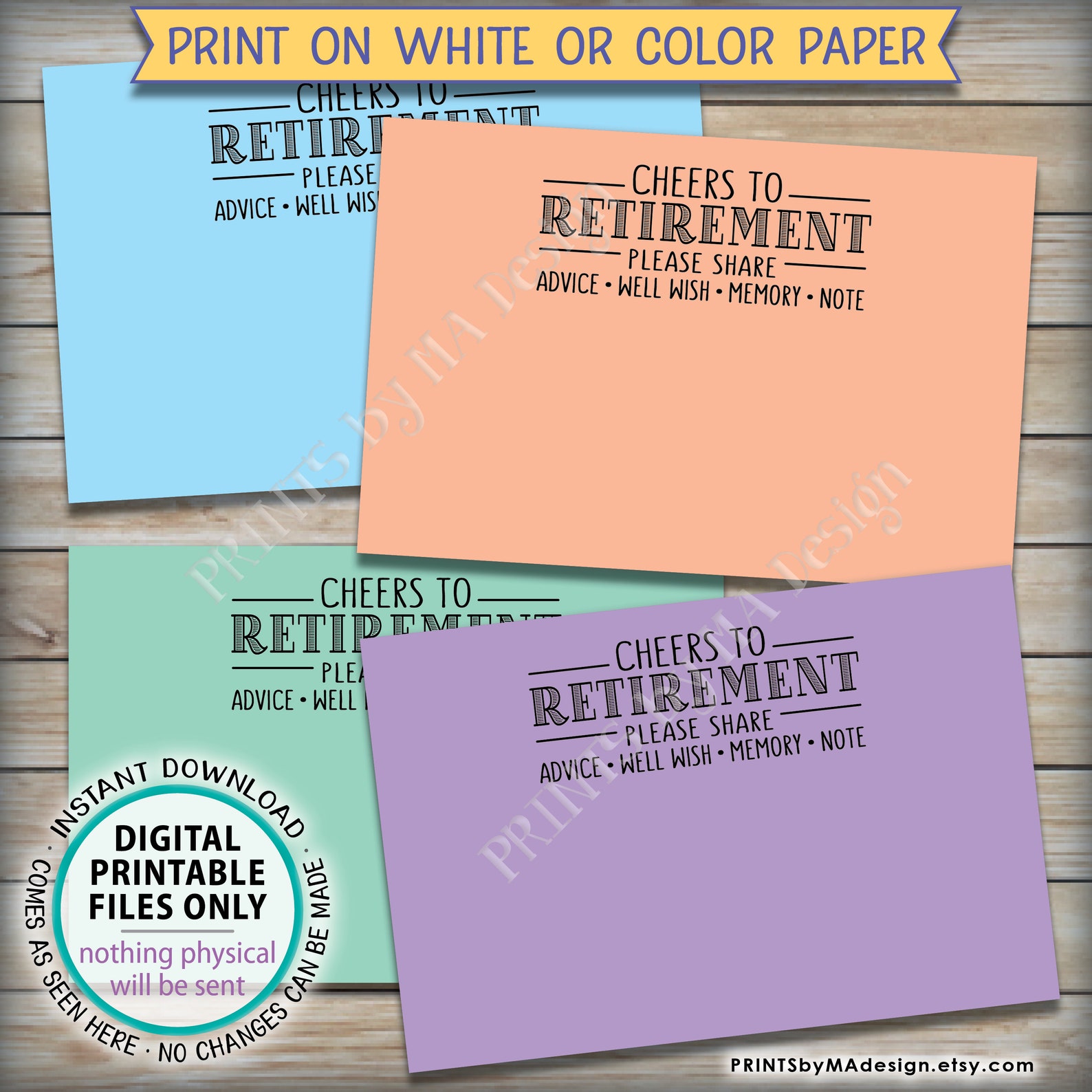 Retirement Wishes Cards Cheers to Retirement Party Activity - Etsy
