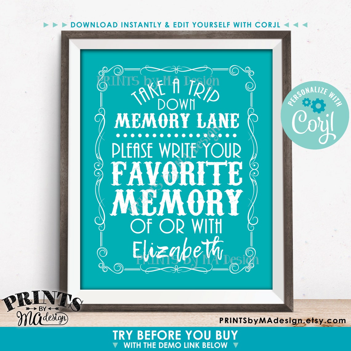 Memory Sign Take a Trip Down Memory Lane & Share a Favorite | Etsy