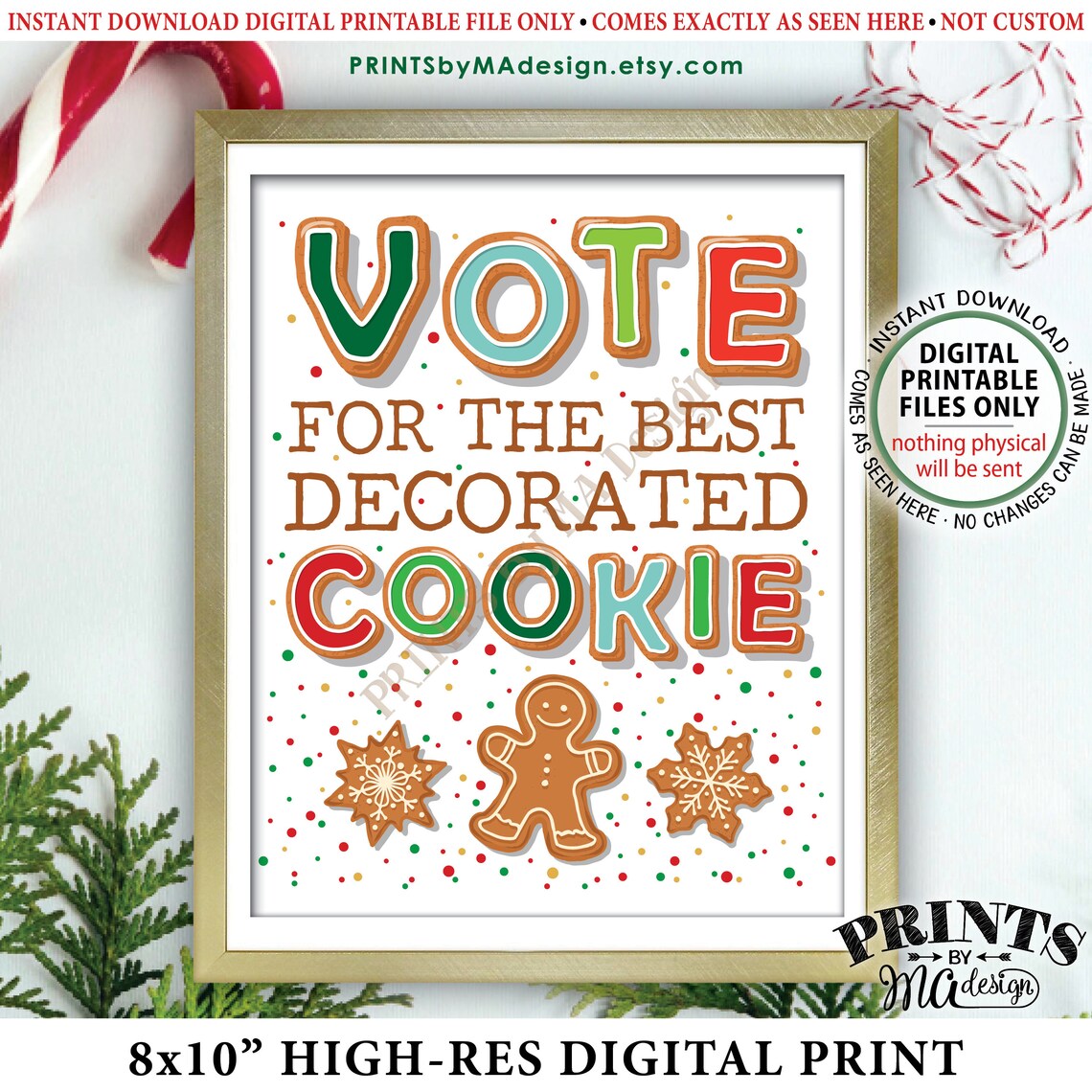 Cookie Voting Sign Vote for the Best Decorated Cookie - Etsy