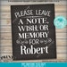Please Leave a Note Wish or Memory Sign, Write a Message Sign ...