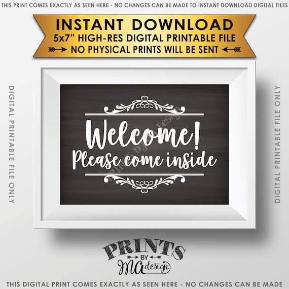 Welcome Sign Please Come in Sign Welcome Please Come Inside - Etsy
