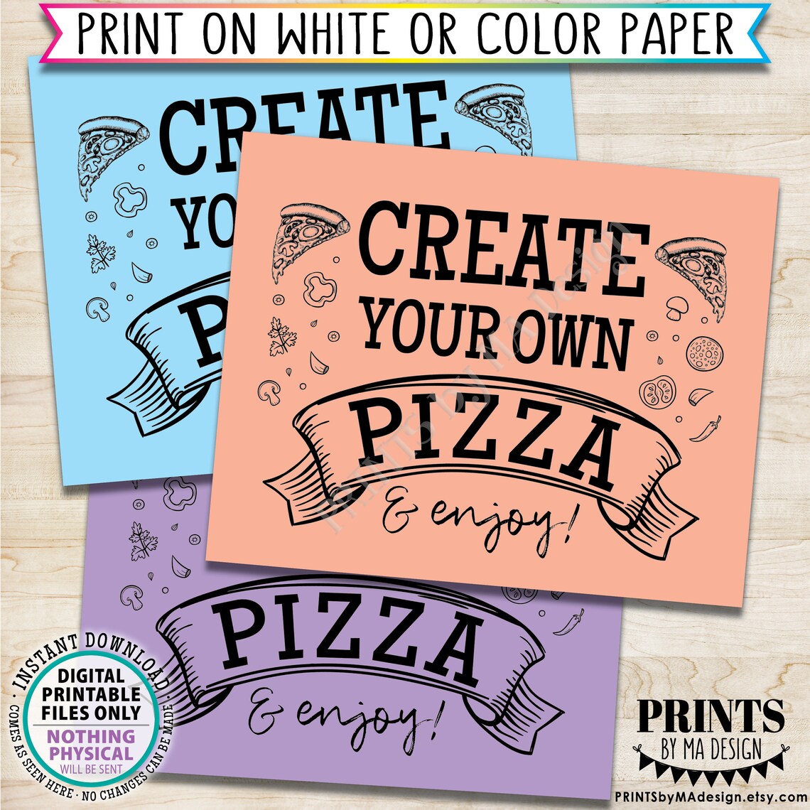 Create Your Own Pizza Sign Graduation Retirement Wedding - Etsy
