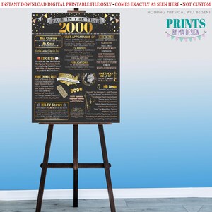 Back in the Year 2000 Poster Board, Remember 2000 Sign, Flashback to ...