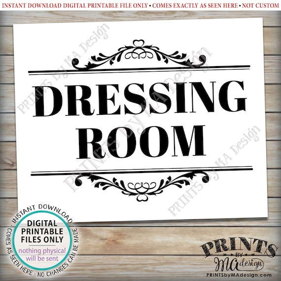 Room Signs Dressing Room Sign: Printable Changing Room Decor (digital ...