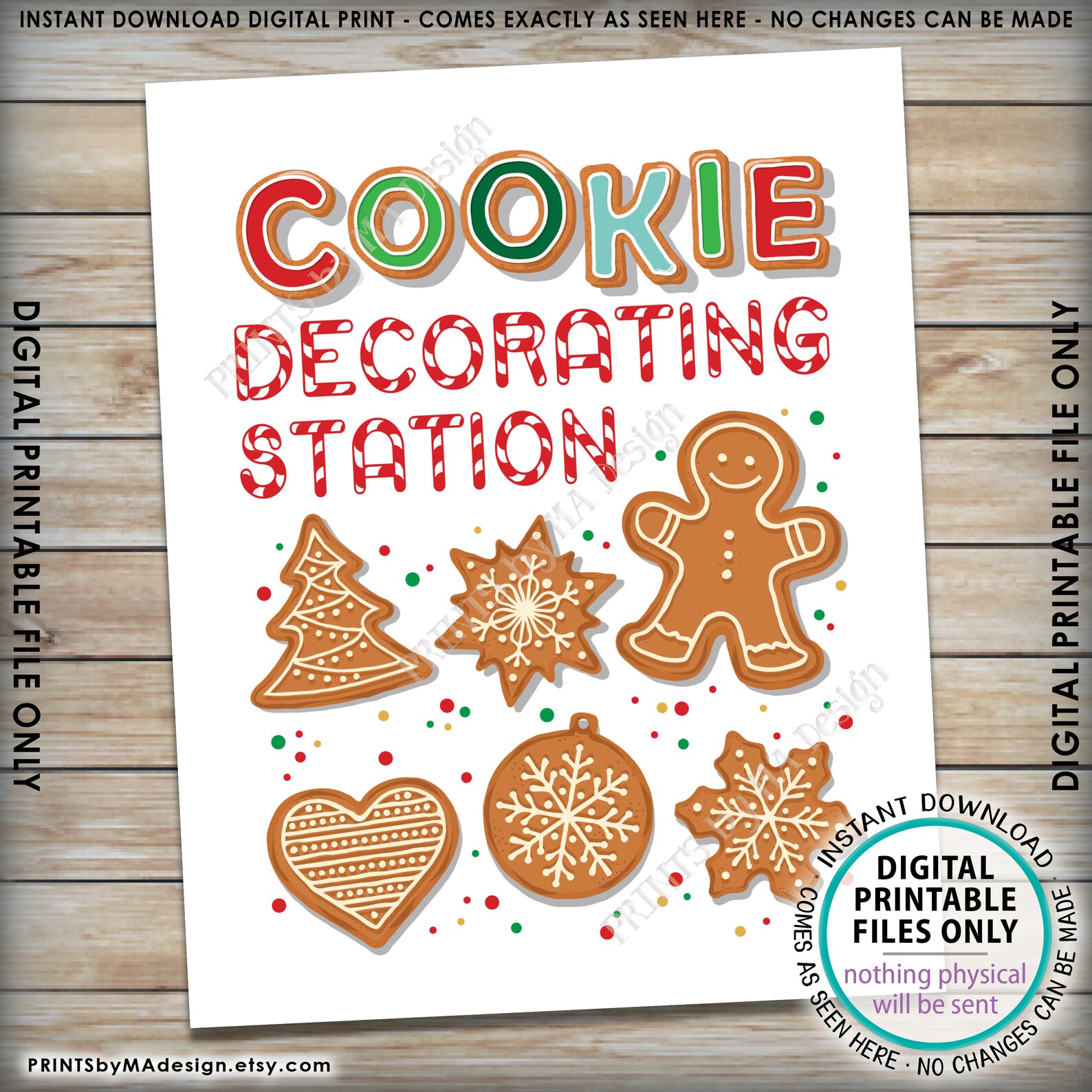 Cookie Decorating Station Sign, Decorate Christmas Cookies Sign, Cookie ...