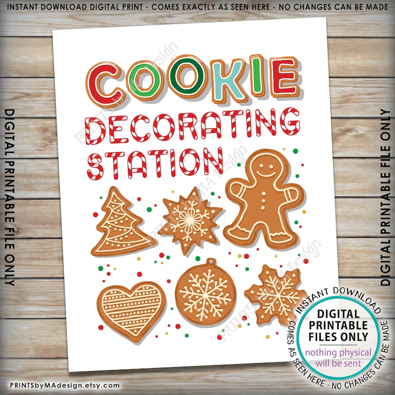 Cookie Decorating Station Sign Decorate Christmas Cookies - Etsy