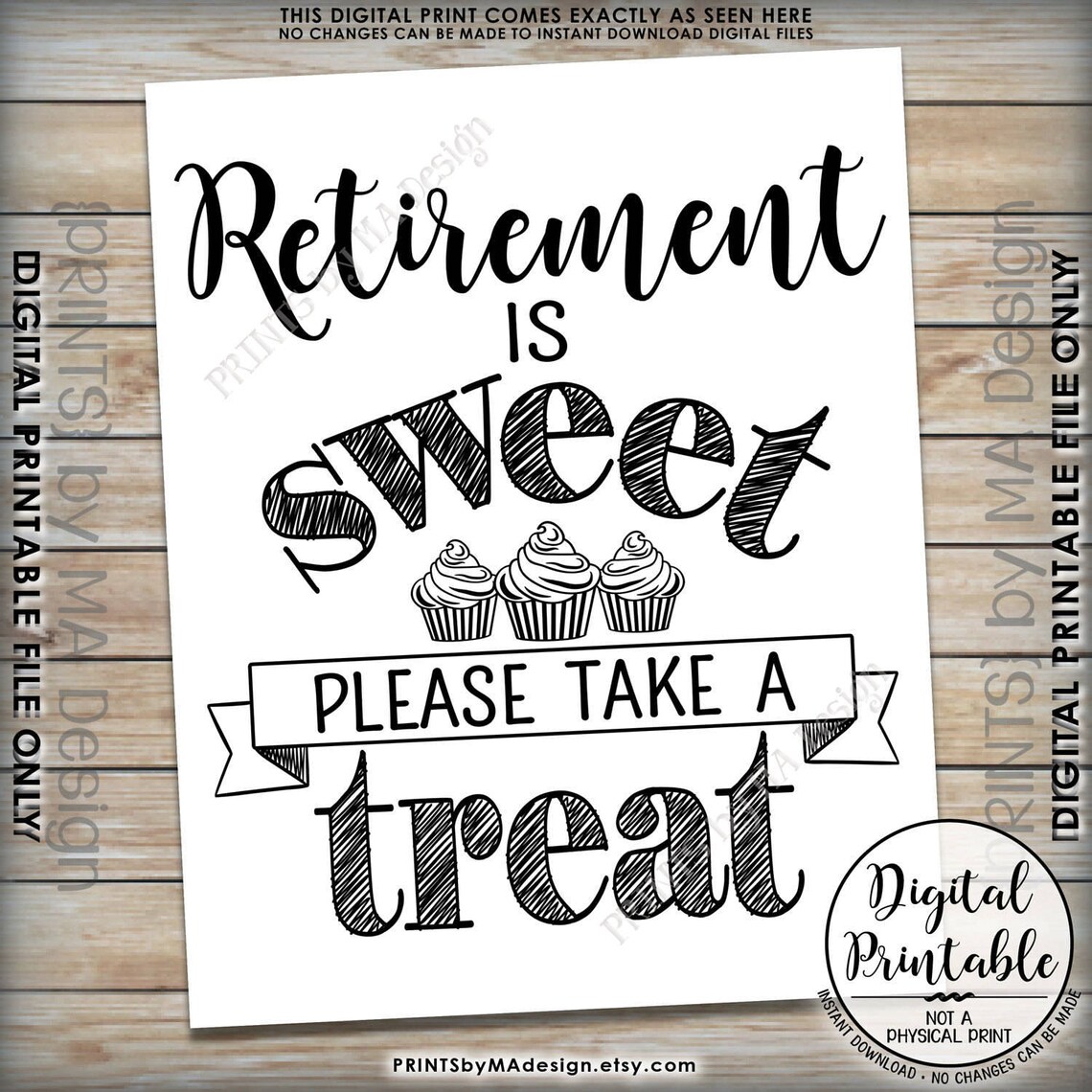 Retirement Sign, Retirement Party Sign, Retirement is Sweet Please Take ...