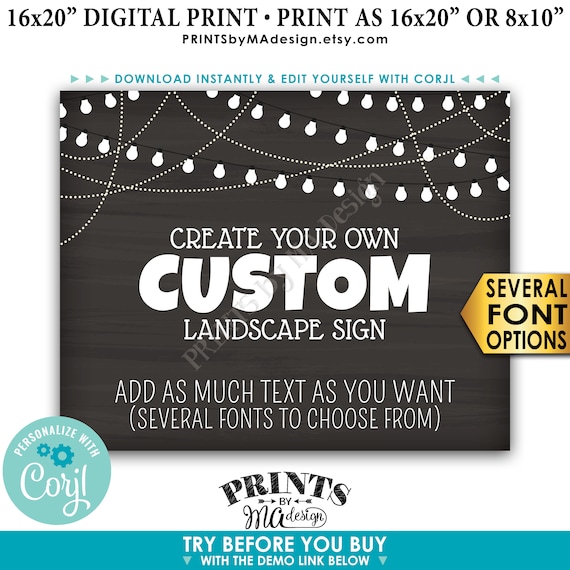Editable Chalkboard Style Poster With Lights Choose Your - Etsy